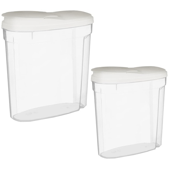 Vintage | Kitchen | 2 Pk Cereal Storage Containers W Lids White Cream ...